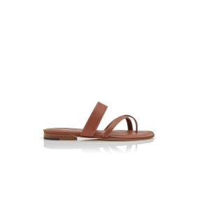 SUSACRU | Brown Calf Leather Crossover Flat Sandals | Manolo SUSACRU | Brown Calf Leather Crossover Flat Sandals | Manolo